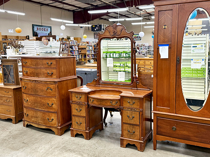 This antique vanity isn't just furniture&mdash;it's a time machine waiting to transport you back to an era when getting ready was an event.