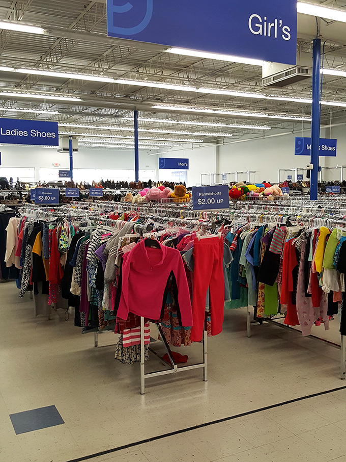 The girls' clothing section could outfit a small elementary school, with enough colorful options to satisfy even the pickiest young fashionista.