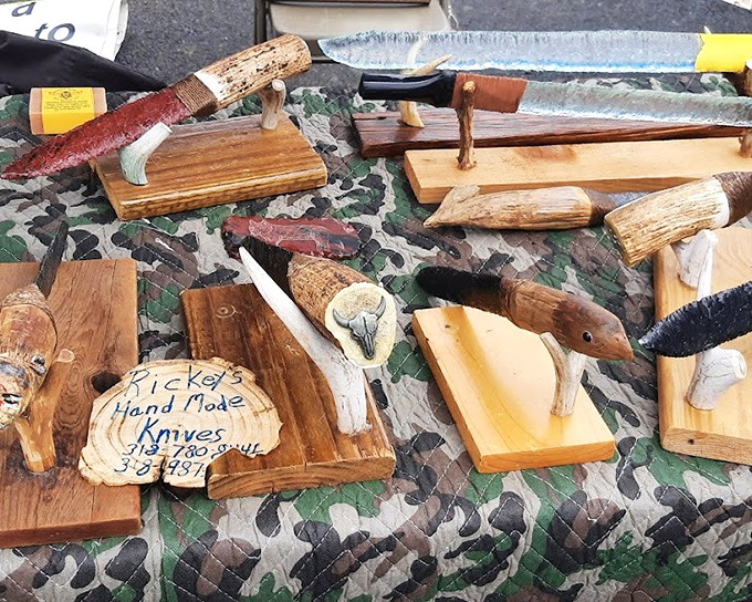 Not just knives, but conversation pieces. Each handle tells a story of craftsmanship that makes your kitchen drawer look woefully inadequate.