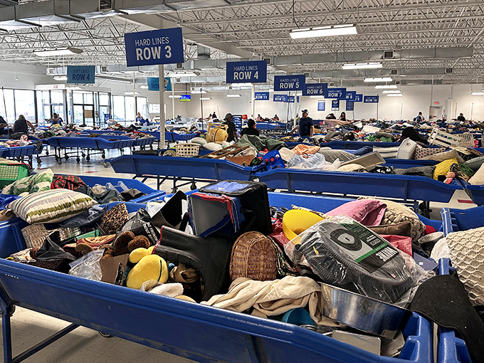 Welcome to the organized chaos of "Hard Lines," where yesterday's kitchen gadgets and tomorrow's conversation pieces live together in beautiful, bargain-priced harmony.