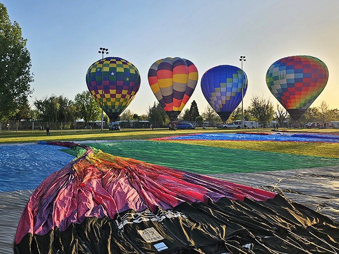 Hot air balloons transform Gardnerville's sky into a floating art gallery. Who needs Netflix when you've got this technicolor display?