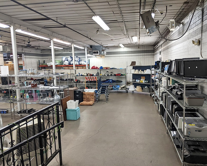 The electronics section: where yesterday's technology awaits its comeback story. That DVD player might just outlast your streaming subscription!