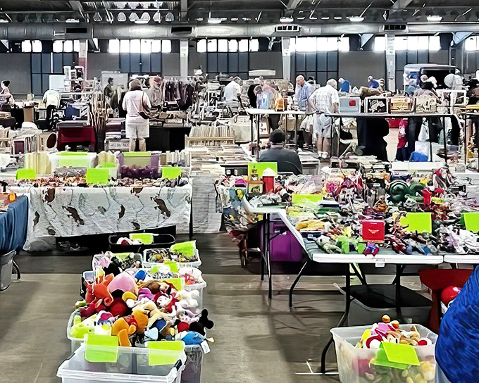 The ultimate indoor yard sale stretches as far as the eye can see. Somewhere in this organized chaos lies the vintage lamp of your dreams.