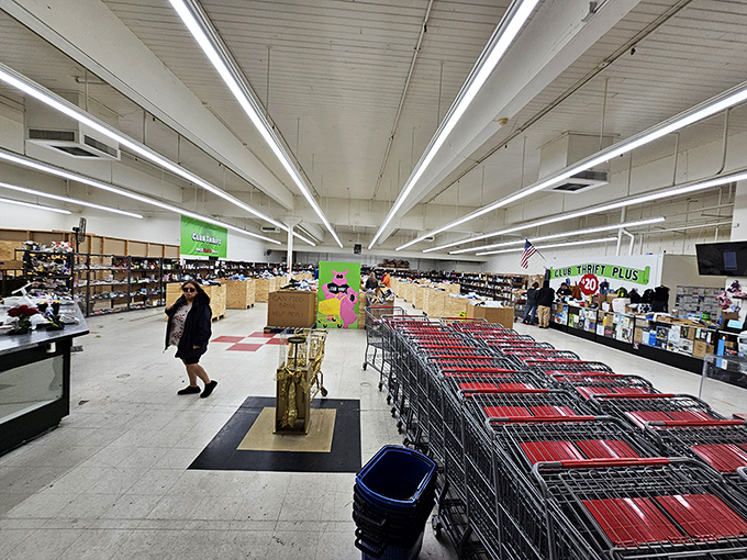 The vastness of Club Thrift's interior might intimidate novices, but seasoned bargain hunters see it as a playground of possibilities.