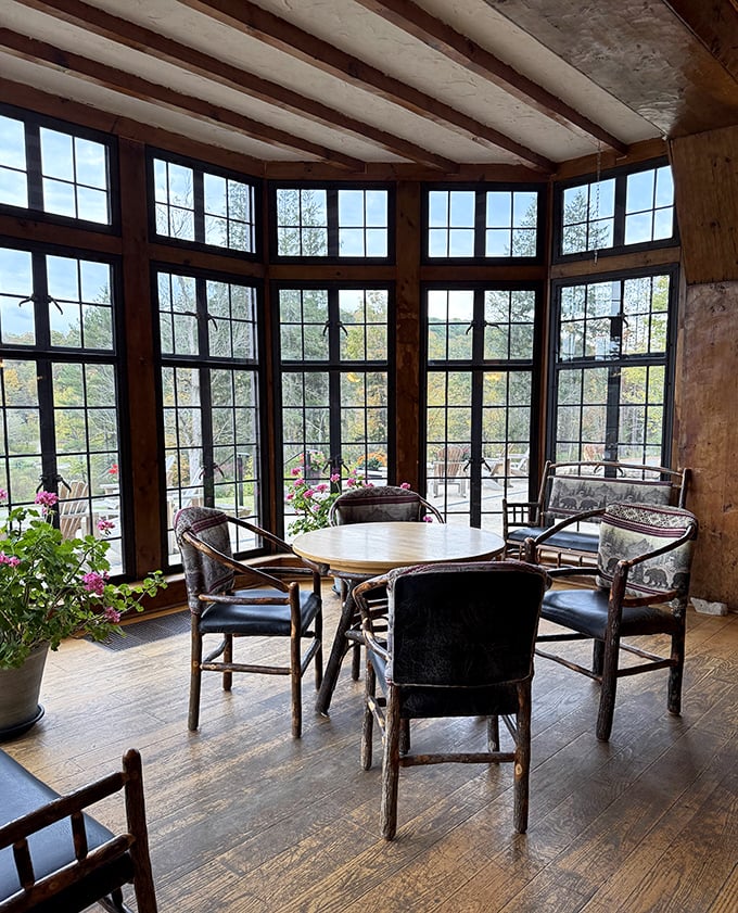 Floor-to-ceiling windows frame nature like the world's most expensive living artwork, no museum admission required.