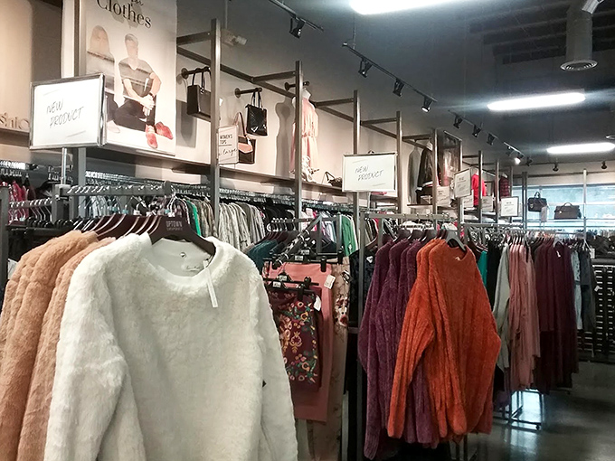 The men's section proves style doesn't have to break the bank. These racks hold more potential outfit upgrades than a Hollywood stylist's emergency kit.