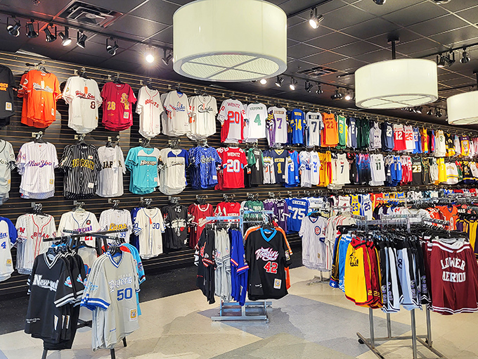 Sports fan heaven! Where else can you snag your favorite team's jersey without having to refinance your home?