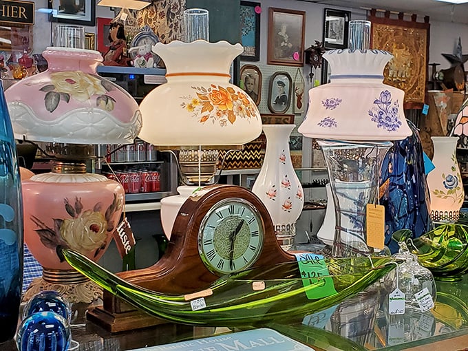 Tick-tock meets elegance in this time-traveling display. That mantel clock has witnessed more family dinners than your grandmother's recipe box.