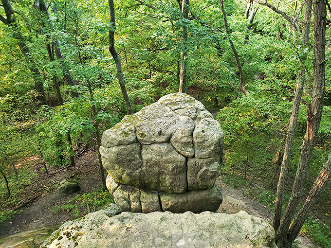 This imposing rock formation has witnessed centuries of history. If only stones could talk&mdash;though given Iowa's polite reputation, they'd probably just make pleasant small talk.