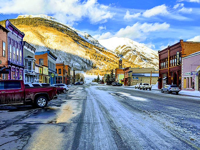 Winter transforms Silverton's vibrant Victorian facades into a snow globe scene that Hallmark location scouts would fight over with bare knuckles.
