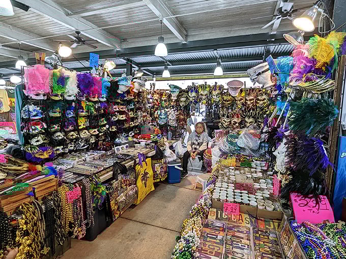 A kaleidoscope of colorful leather bags transforms shopping into an art form. Who knew frogs could look so fashionable as purses?