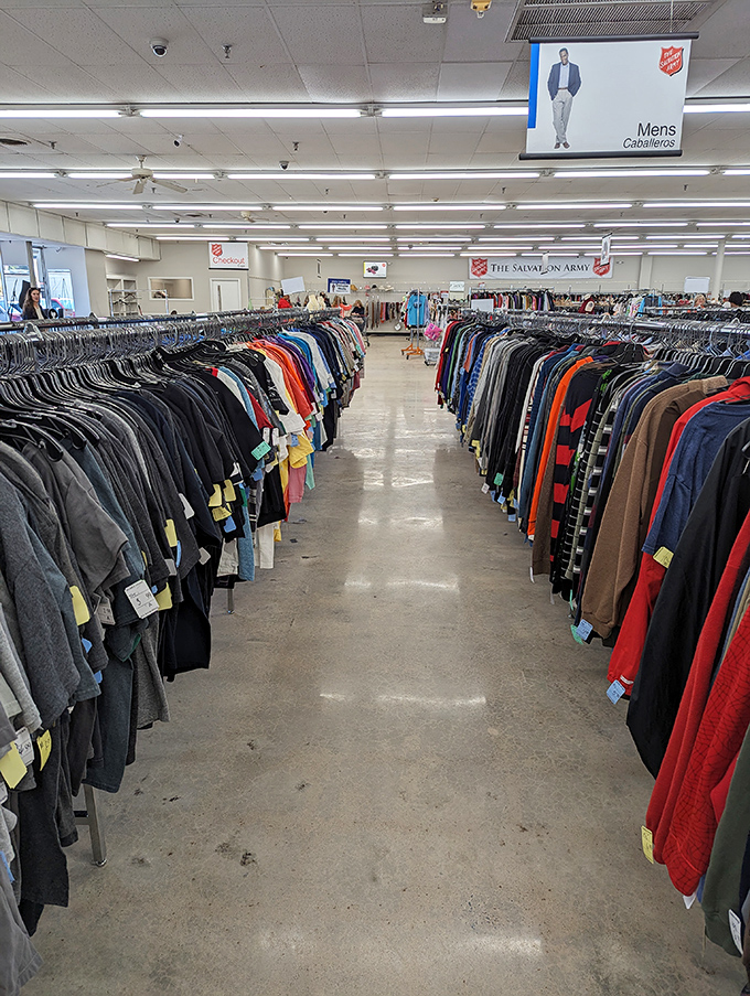 Men's fashion through the decades, all hanging in peaceful coexistence. That perfect blazer from 1992 might just be your 2023 style statement.