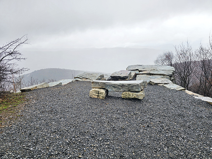 Even foggy days deliver their own moody magic when you're perched this high above everything.