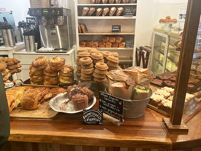 Pastry paradise isn't a myth&mdash;it's this display case. Those donuts are practically performing a siren song for your wallet.