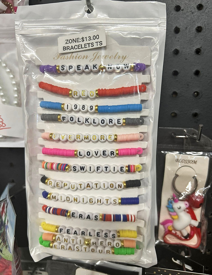 Swifties have invaded the flea market! These handcrafted friendship bracelets let you wear your favorite Taylor Swift era on your wrist.