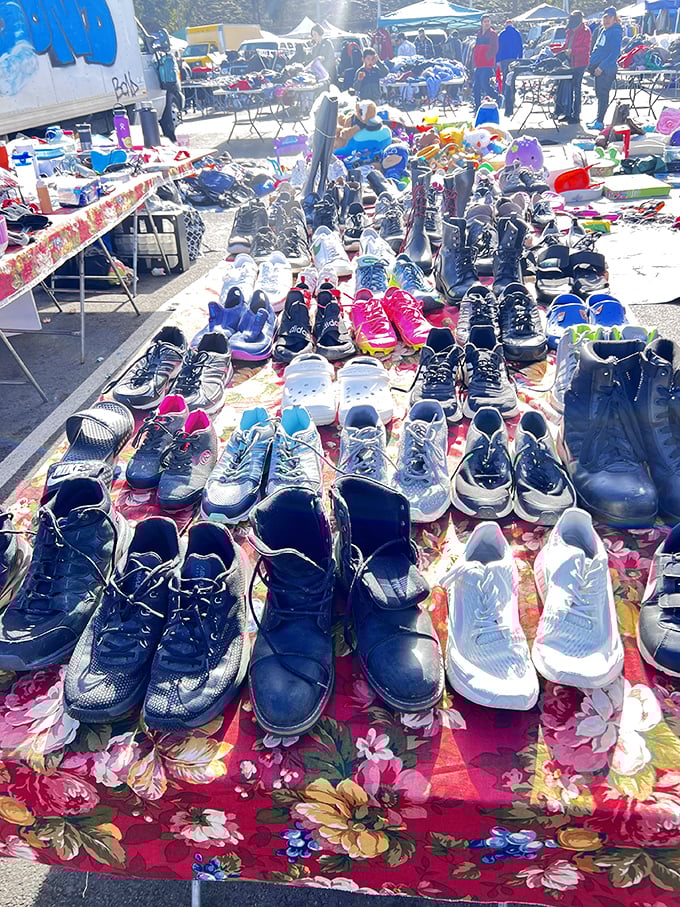 The sneaker section: where athletic aspirations meet budget-friendly reality. More footwear options than you have outfits&mdash;and that's saying something.