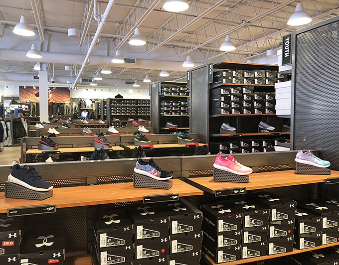 Athletic shoe heaven awaits at Under Armour, where your feet can dream of marathons while your wallet runs a more modest sprint.