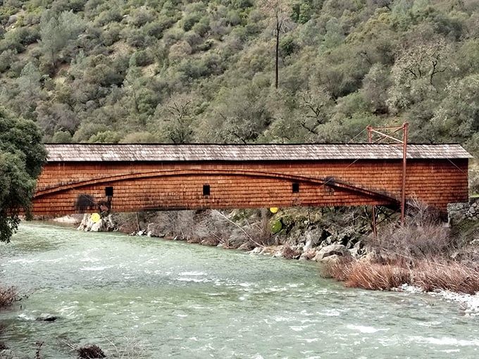 During winter rains, the bridge watches over a swollen South Yuba River &ndash; a relationship that's weathered over 160 years of California's mood swings.