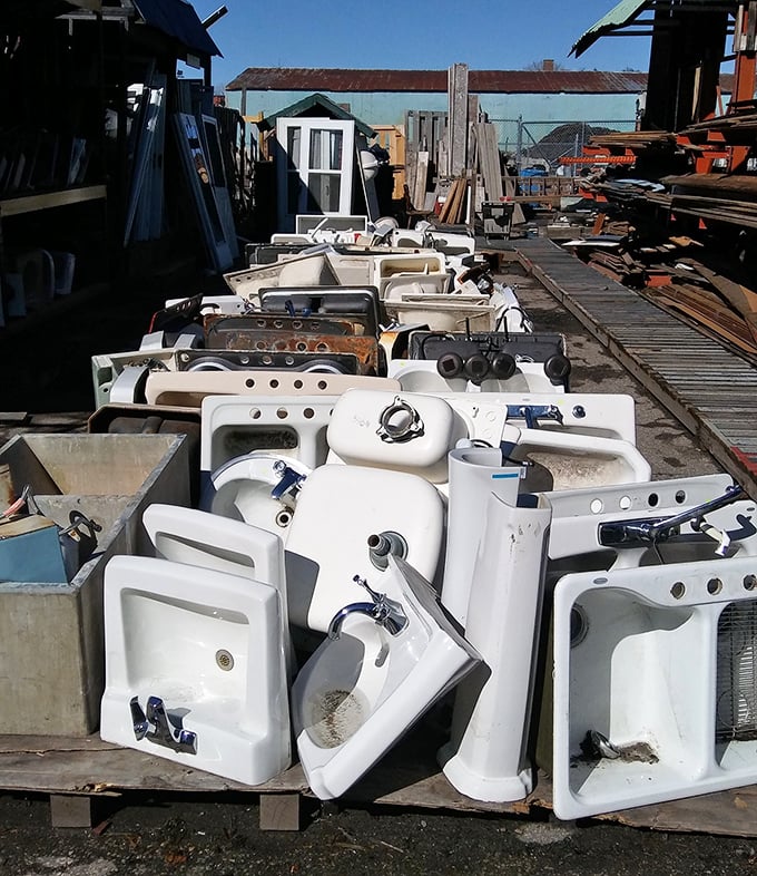 A porcelain graveyard or bathroom fixture renaissance? These sinks await their second act in homes across Vermont.