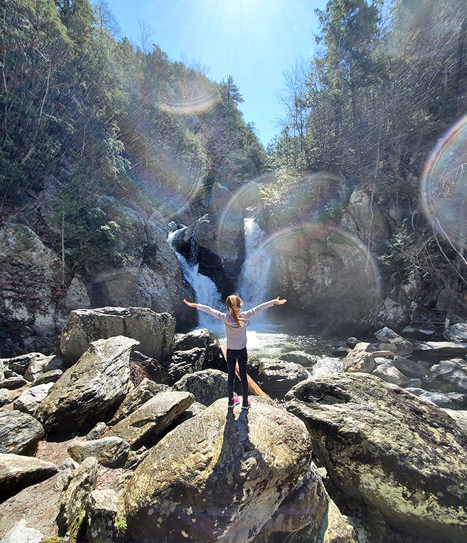 Arms outstretched to embrace the moment, visitors often find themselves performing the universal "I can't believe this is real" pose at the falls' base.