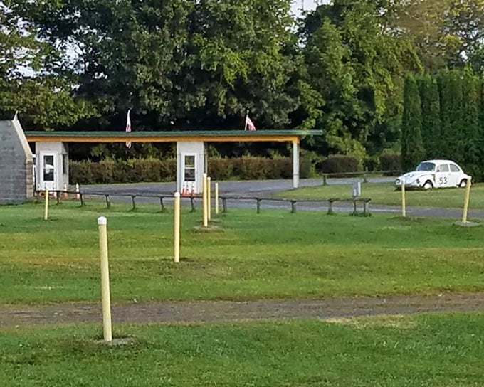 Americana preserved: The humble ticket booth area, where every great drive-in night begins with a friendly greeting and the tearing of tickets.