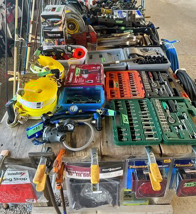 Tool heaven for the DIY enthusiast! Socket sets, tow straps, and gadgets galore &ndash; where handymen find solutions to problems they didn't know they had.