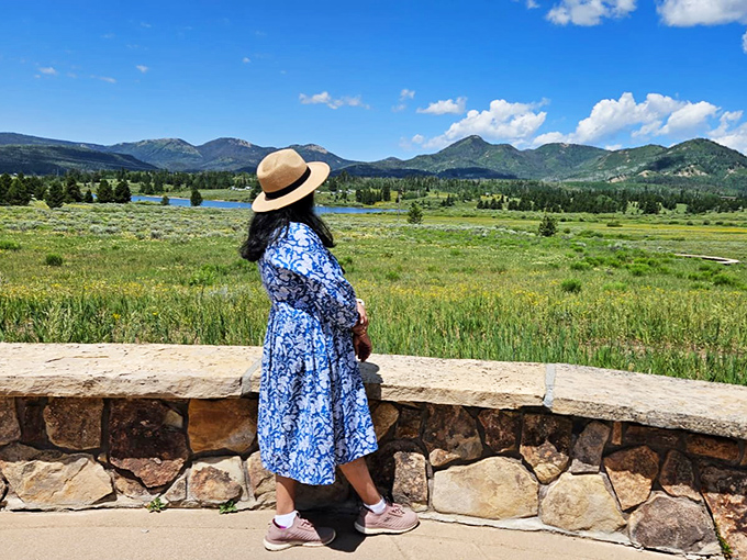 Some viewpoints deserve more than a quick glance. This stone wall overlook practically demands you stop and contemplate life's bigger questions.