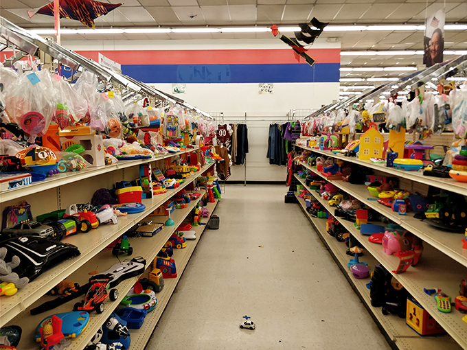 Toy paradise! Where childhood memories line the shelves and parents discover the perfect distraction while they hunt for treasures elsewhere.