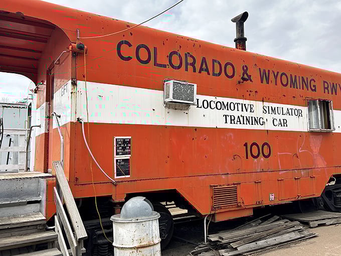 "Locomotive Simulator Training Car" sounds fancy, but it's essentially a 100-ton video game for adults with serious railroad aspirations.