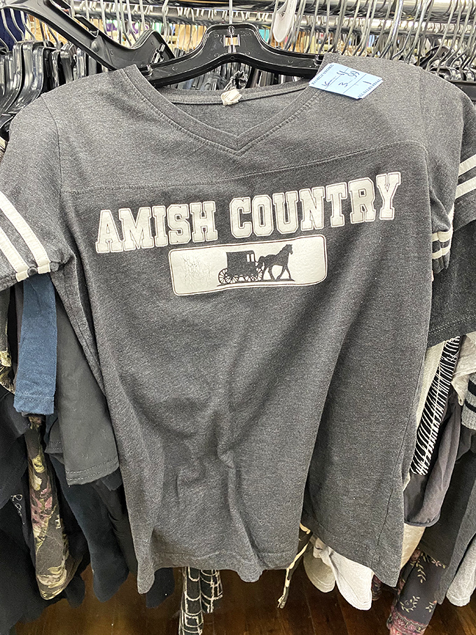 Amish Country meets urban Providence on this well-loved tee. Someone's vacation souvenir becomes your ironic weekend loungewear for pocket change.