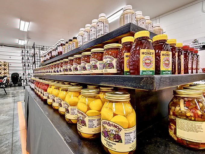 Liquid gold lines these shelves&mdash;jars of honey, preserves, and pickled treasures that make your supermarket's offerings look positively uninspired.