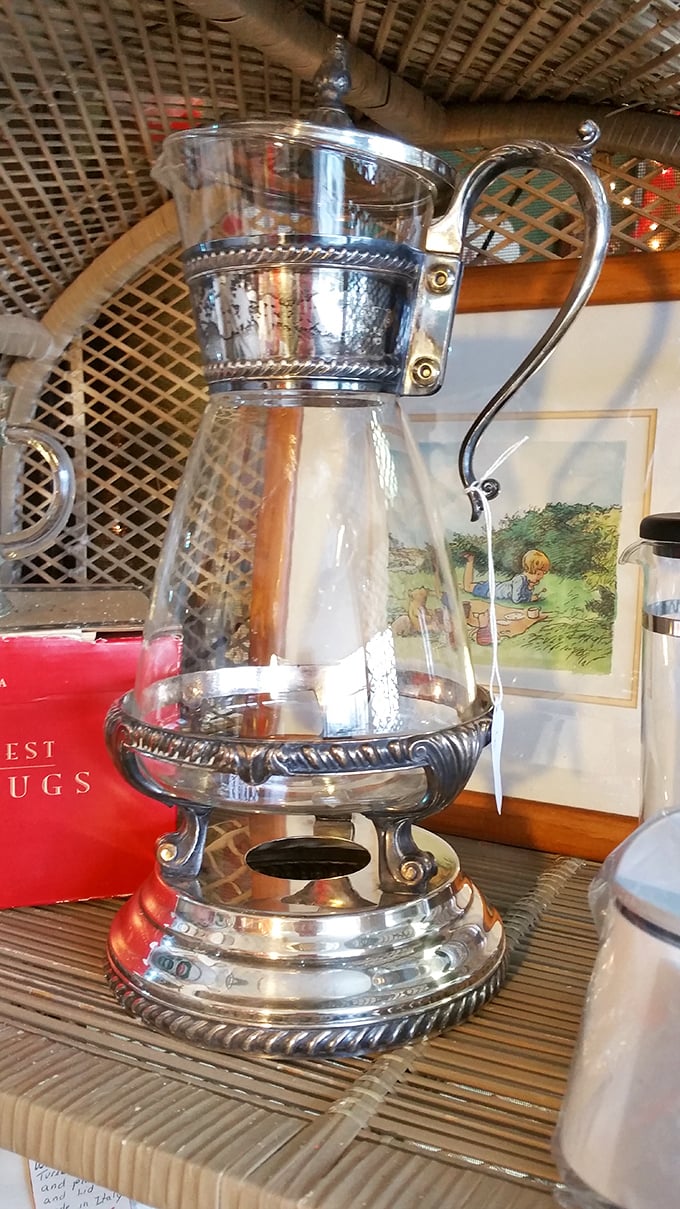 This elegant silver and glass carafe isn't just serving coffee&mdash;it's serving elegance from an era when breakfast wasn't rushed between emails.