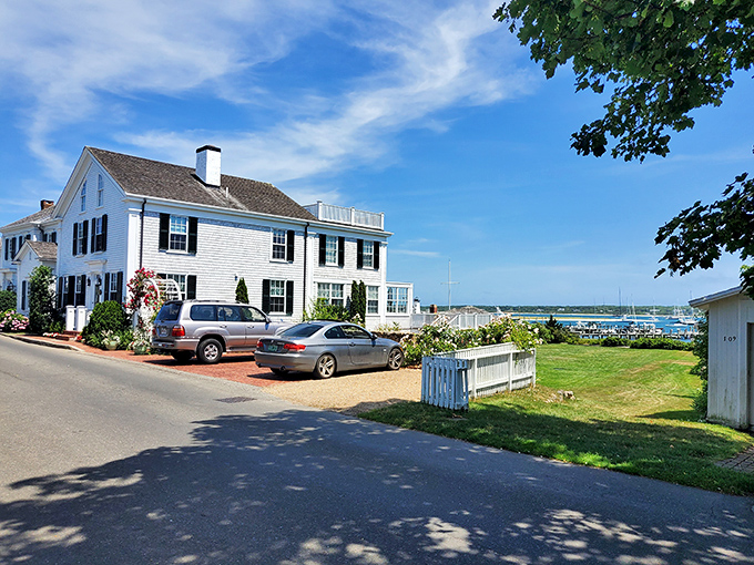 Captain's row: These waterfront homes once belonged to whaling captains who could watch for returning ships from their windows. Today, they watch for returning cocktail hour instead.