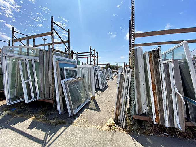 Window shopping takes on new meaning here&mdash;hundreds of actual windows waiting to frame someone's view of the world.