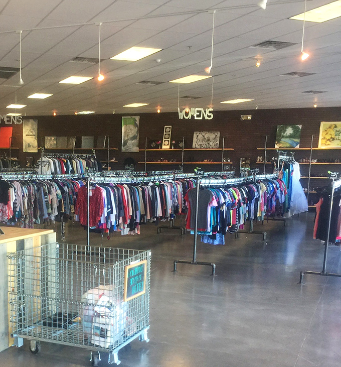 The women's section could outfit you for a year of adventures. From casual to cocktail, these color-coded racks make finding your style surprisingly simple.