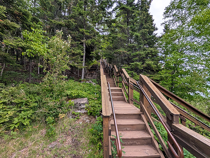 The stairway to heaven? Not quite, but these wooden steps do lead to some of the most divine views in the Midwest. Your quads will forgive you eventually.