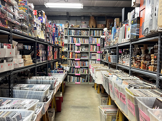 Books, records, and nostalgia galore! This indoor treasure trove is like walking through the organized attic of your coolest relative.