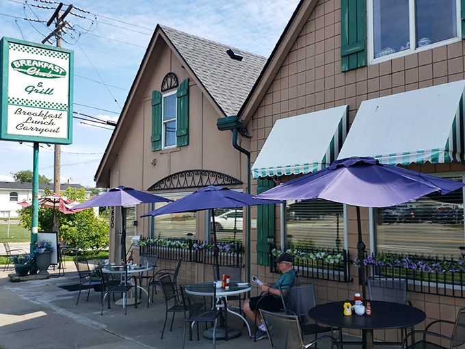 The Breakfast Club's cottage charm and colorful umbrellas invite you to start your day with a smile &ndash; no detention required.