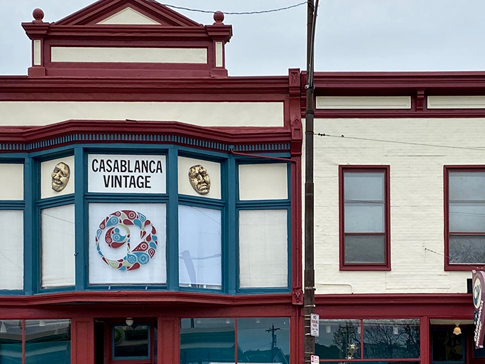 Victorian architecture meets vintage shopping - it's like stepping into a beautifully preserved time capsule.