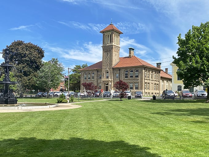 Clinton's majestic stone municipal building looks like it should charge admission – but living here costs less than you'd think!