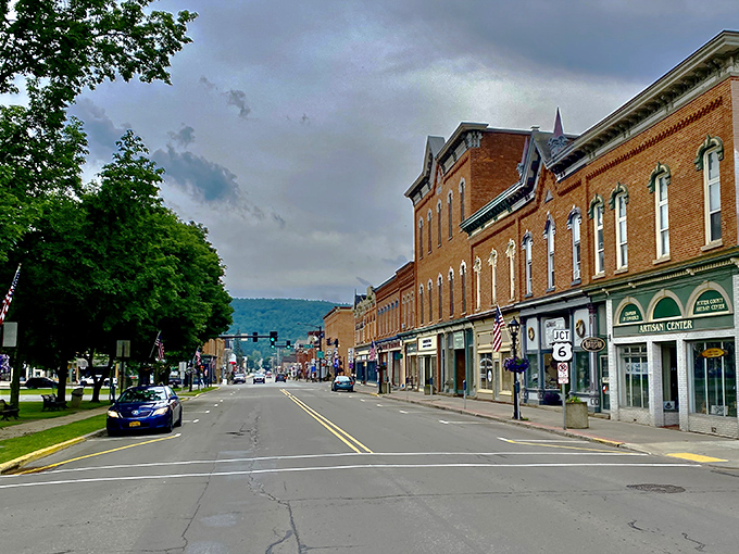 Coudersport's historic downtown buildings line up like old friends, each one holding decades of small-town memories.