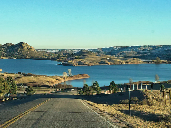 Turquoise waters surrounded by golden hills create a color combination that would make any artist jealous.