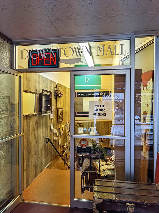 Downtown Antique Mall's welcoming entrance feels like the portal to your grandparents' attic - if they collected everything cool.
