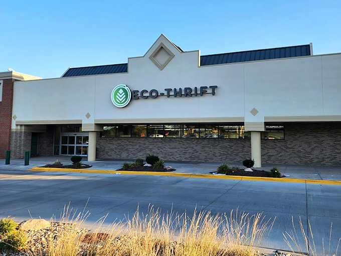Eco-Thrift's clean, modern facade breaks the thrift store stereotype. Saving the planet and your wallet has never looked so inviting!