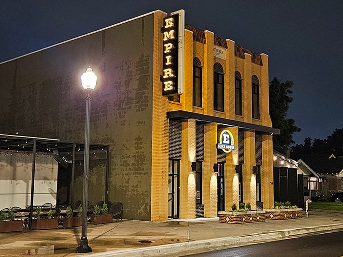 Empire Slice House stands tall in the Plaza District. This brick building with colorful murals houses some of OKC's most creative pies.