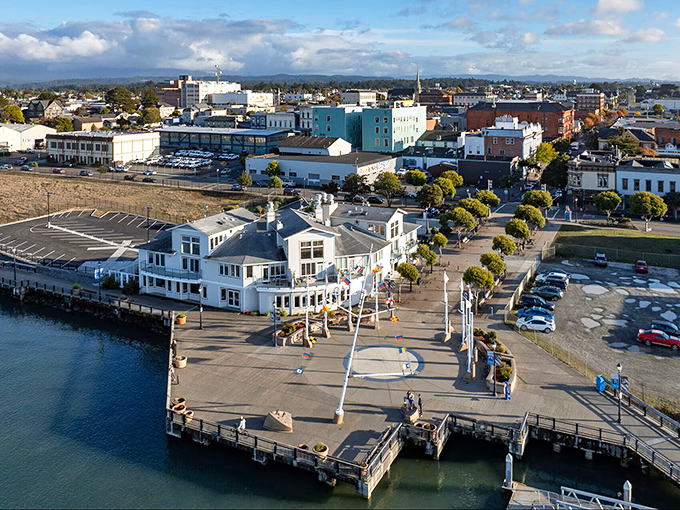 The waterfront boardwalk invites leisurely strolls where the biggest decision is whether to watch boats or sea lions first.