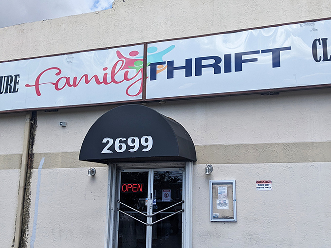 Family Thrift's simple sign belies the wonderland of discoveries waiting just beyond those doors.