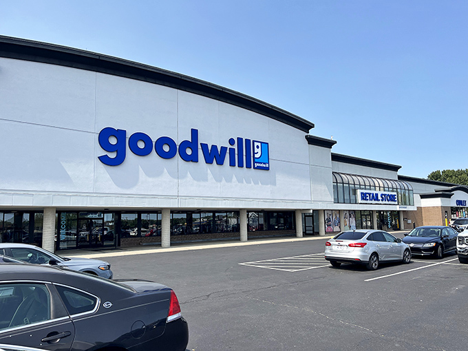 Goodwill's sleek modern design says "We're not your grandma's thrift store." Though grandma would still love the prices inside.