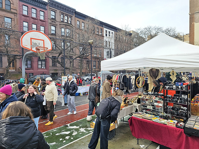 Grand Bazaar transforms an urban basketball court into a vintage paradise &ndash; only in New York could hoops become haute couture!