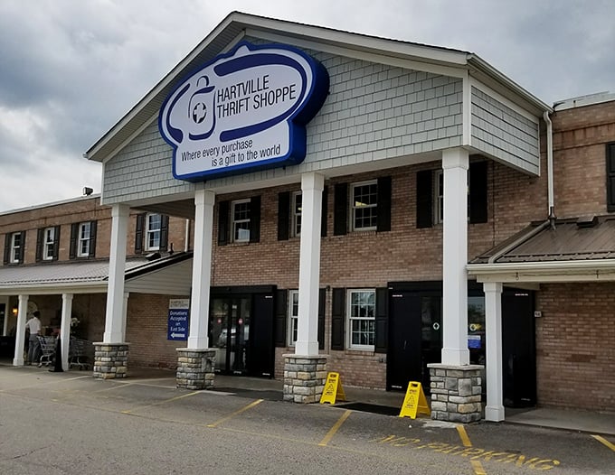 That welcoming entrance says "come on in, neighbor" - small town charm meets big city bargains.